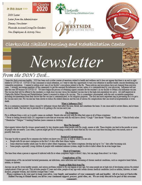 Rehab Nursing Newsletters Examples